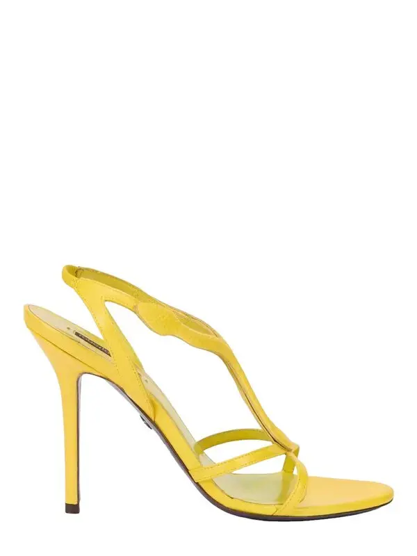 Roberto Cavalli Snake-detail Leather Sandals - Yellow