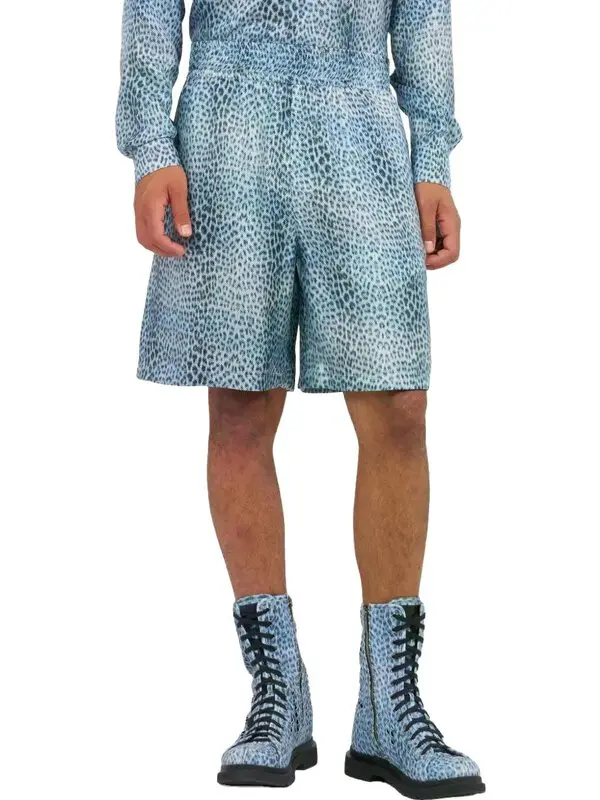 Roberto Cavalli Baby Jaguar Print Shorts - Blue
