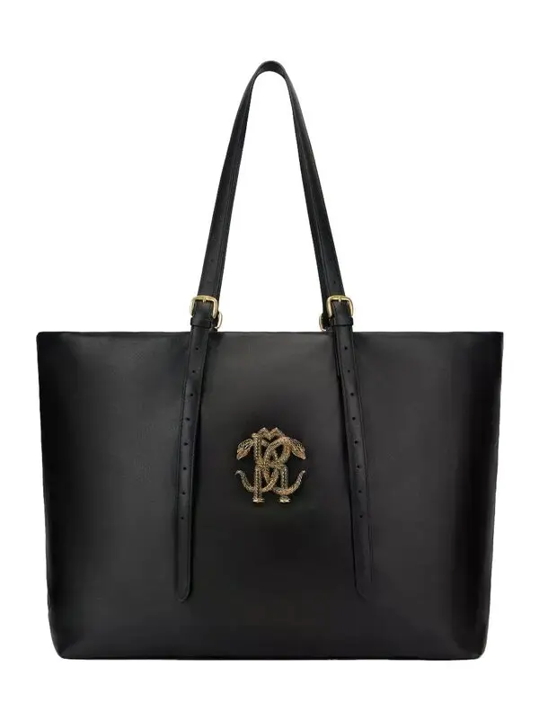 Roberto Cavalli Logo-applique Tote Bag - Black