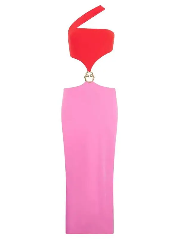 Roberto Cavalli One-shoulder Midi Dress - Pink
