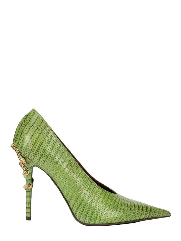 Roberto Cavalli Reptile-effect Stiletto Pumps - Green
