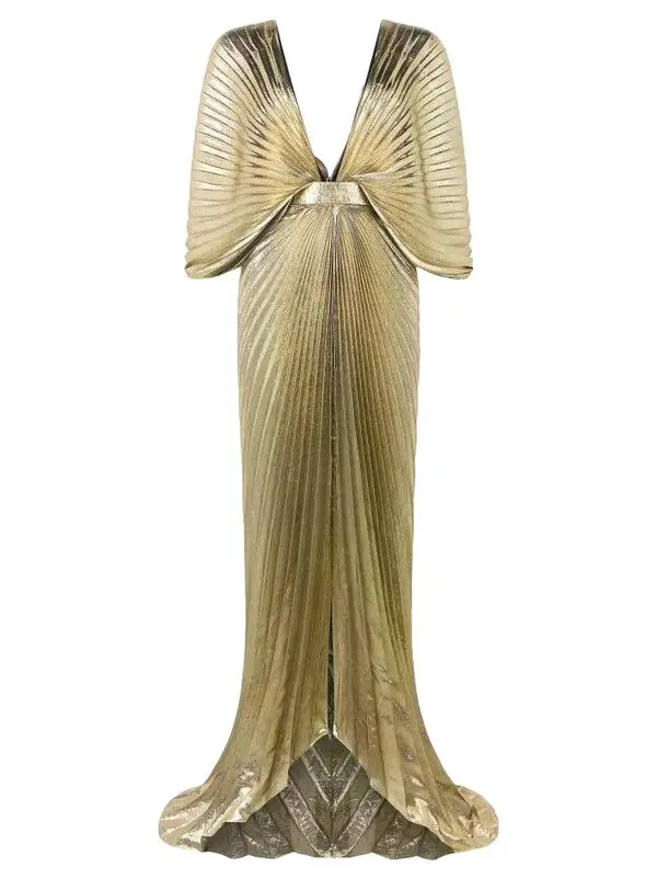 Roberto Cavalli V-neck Maxi Dress - Gold