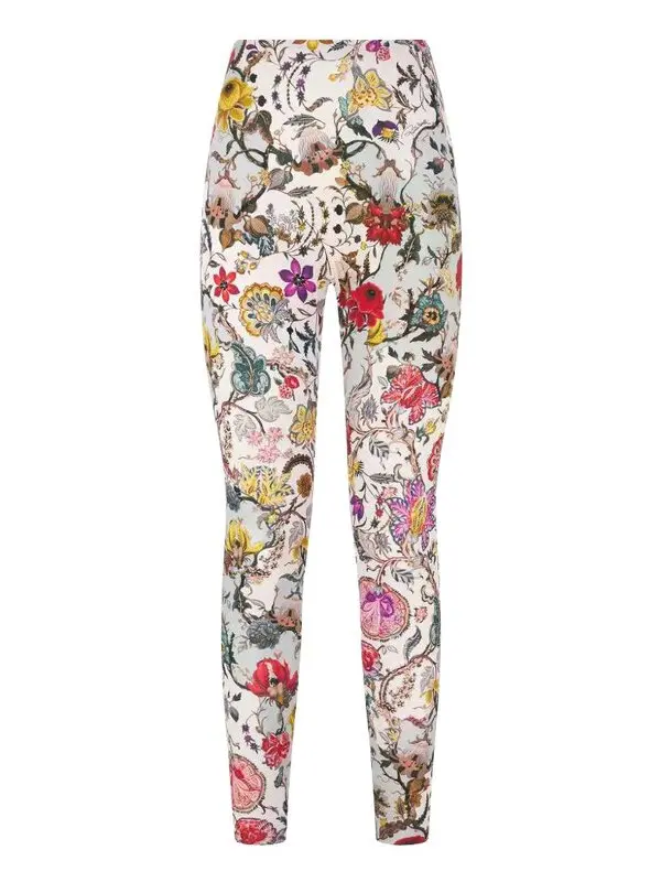 Roberto Cavalli Floral-print Leggings - Neutrals