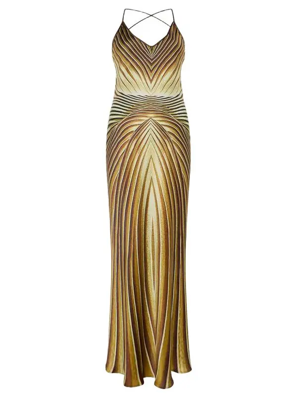 Roberto Cavalli Printed Maxi Dress - Yellow