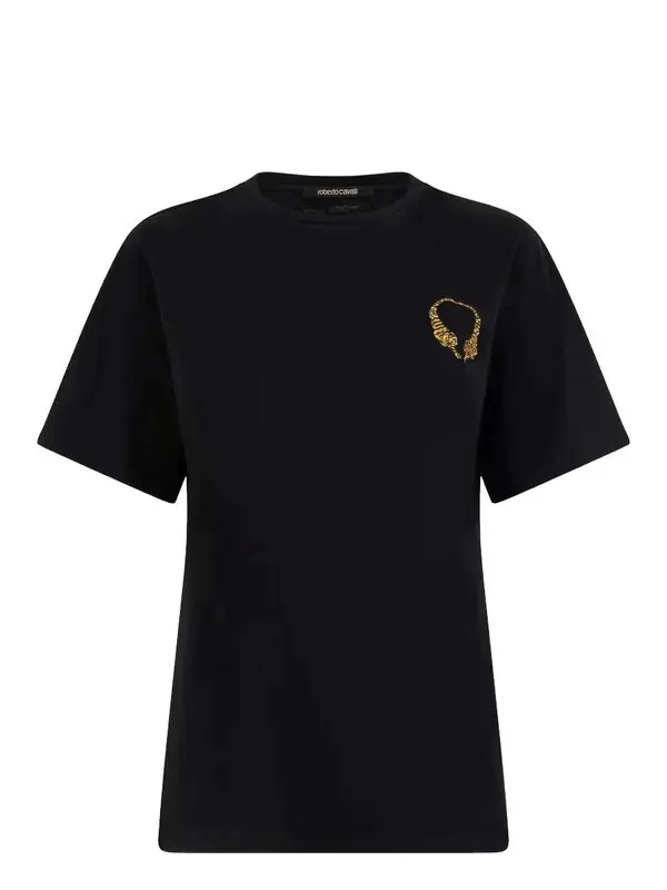 Roberto Cavalli Embroidered Logo T-shirt - Black