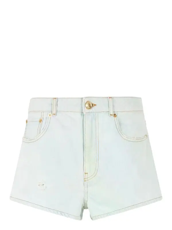 Roberto Cavalli Distressed Denim Shorts - Blue