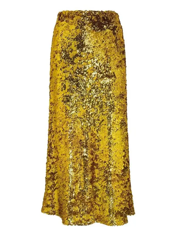 Roberto Cavalli Sequin-embellished Midi Skirt - Yellow