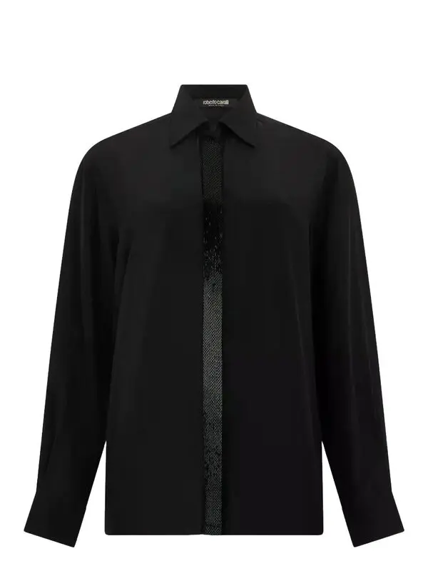 Roberto Cavalli Embellished-stripe Shirt - Black
