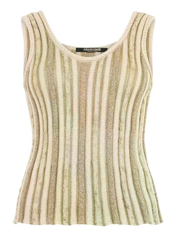 Roberto Cavalli Striped Tank Top - Neutrals