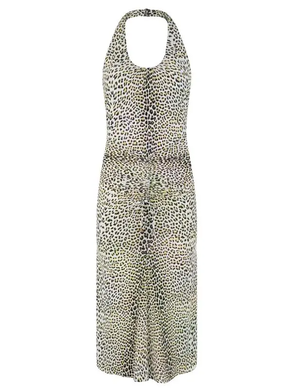 Roberto Cavalli Animal-print Halter Midi Dress - Neutrals