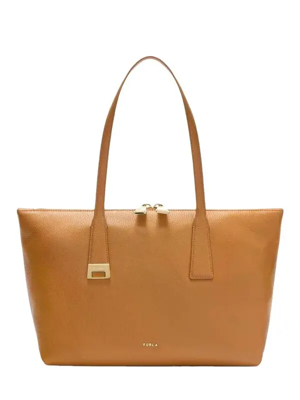 Furla Olivia Calf Leather Tote Bag - Brown