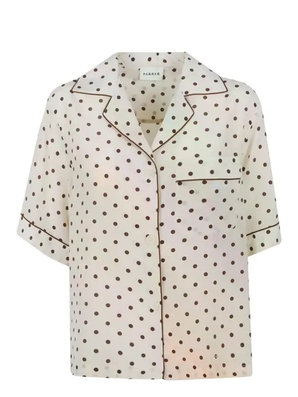 P.a.r.o.s.h Polka-dot Silk Shirt - Neutrals