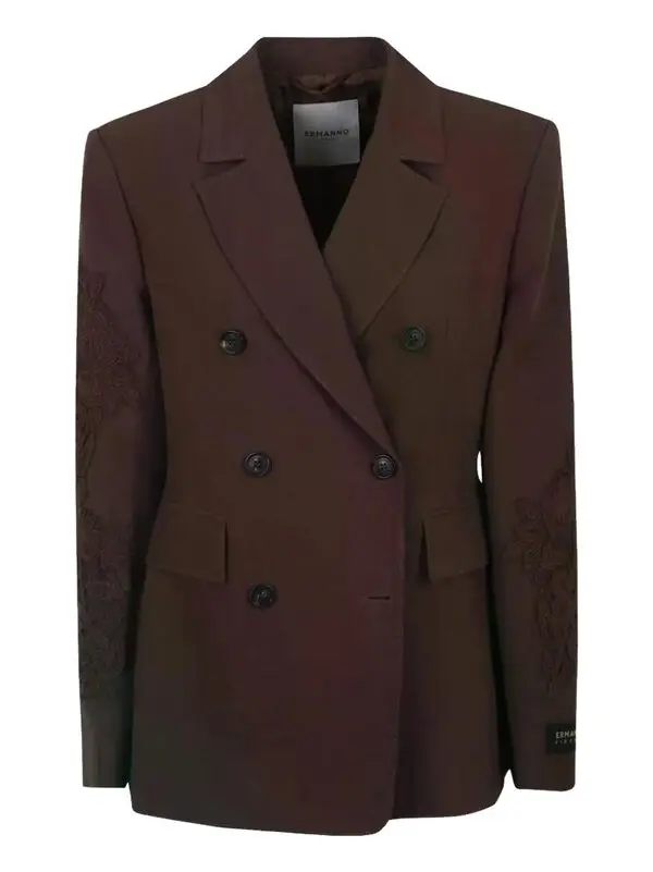 Ermanno Scervino Floral Double-breasted Blazer - Brown