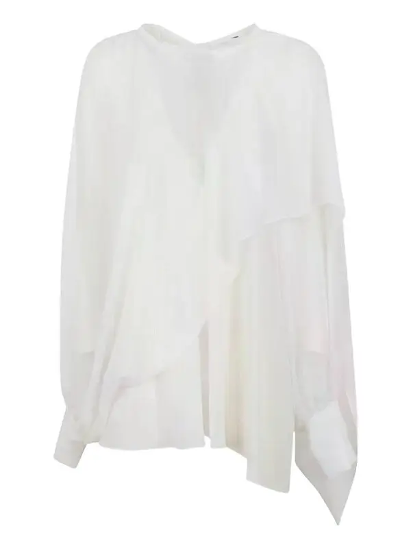 GIANLUCA CAPANNOLO Ruffled Long Sleeve Top - White
