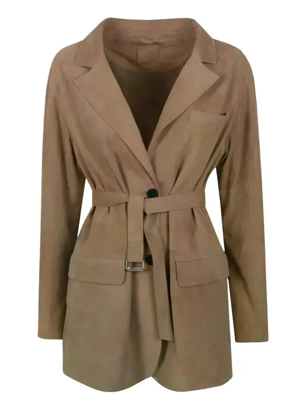 DESA 1972 Belted Suede Jacket - Neutrals