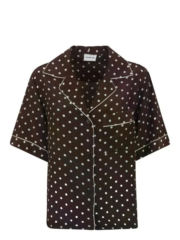 P.a.r.o.s.h Polka Dot Silk Shirt - Brown