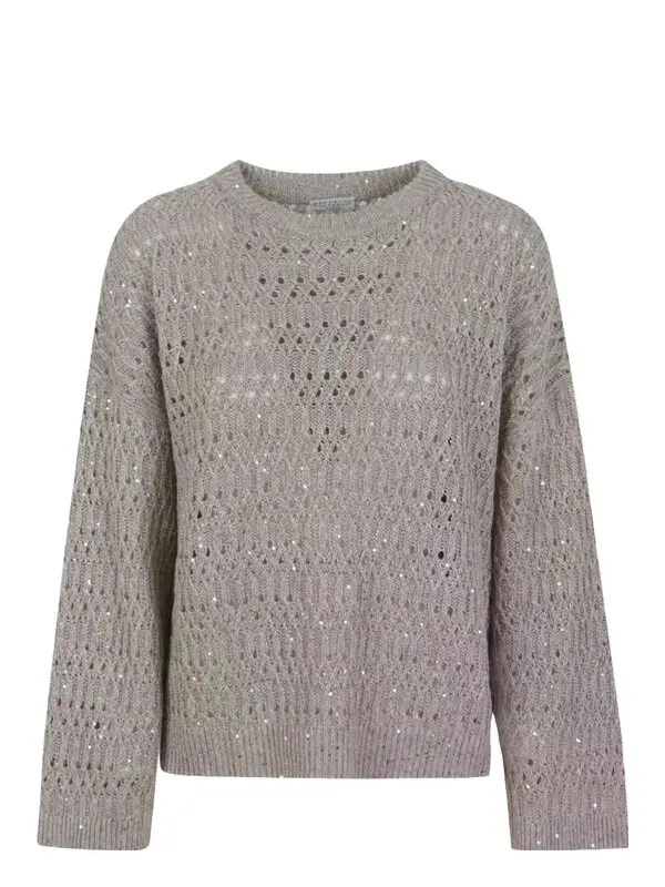 Brunello Cucinelli Openwork Embellished Knitwear - Neutrals