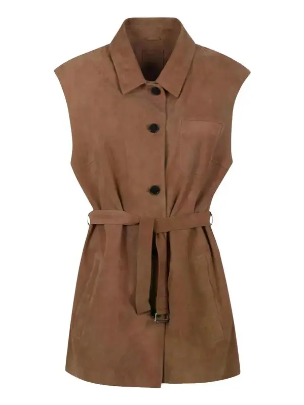 DESA 1972 Belted Button Jacket - Brown