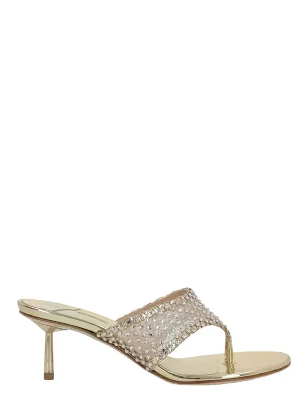 LE SILLA Embellished T-strap Sandals - Gold