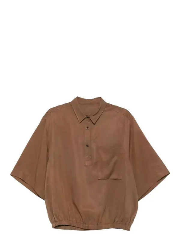 NINE:INTHE:MORNING Tyche Pocket Short-sleeve Top - Brown