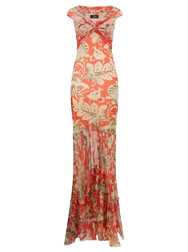 Etro Floral-print Maxi Dress - Red