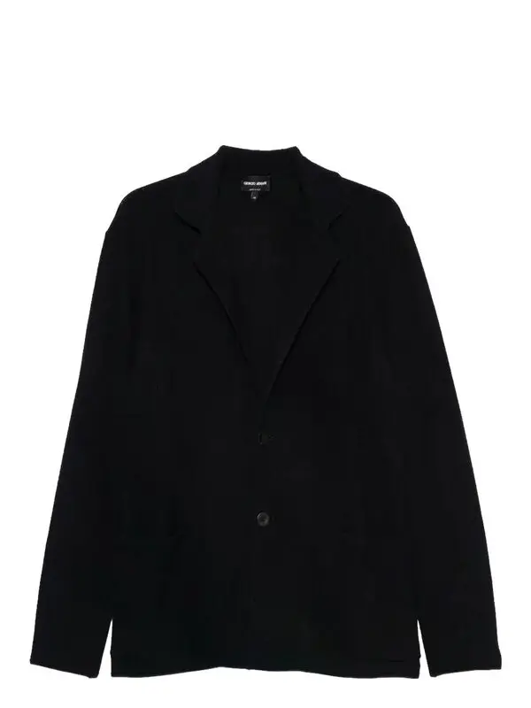 Giorgio Armani Long-sleeve Buttoned Blazer - Blue