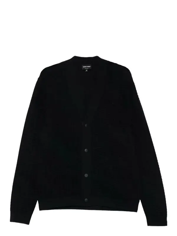 Giorgio Armani Textured Buttoned Cardigan - Blue