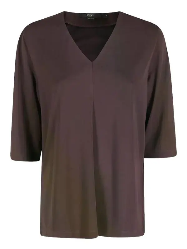 Seventy V-neck Top - Brown