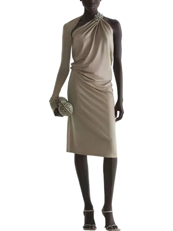 MUGLER Draped Loop Dress - Neutrals