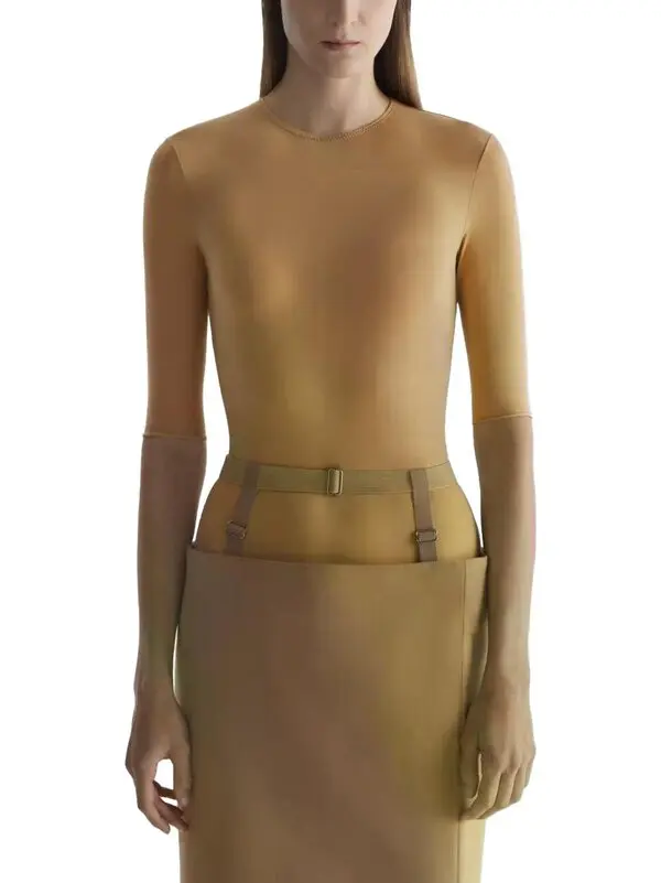 MUGLER Three-quarter Sleeve T-shirt - Neutrals