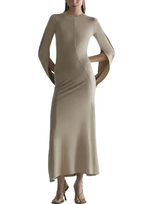 MUGLER Cascade Loop Dress - Neutrals