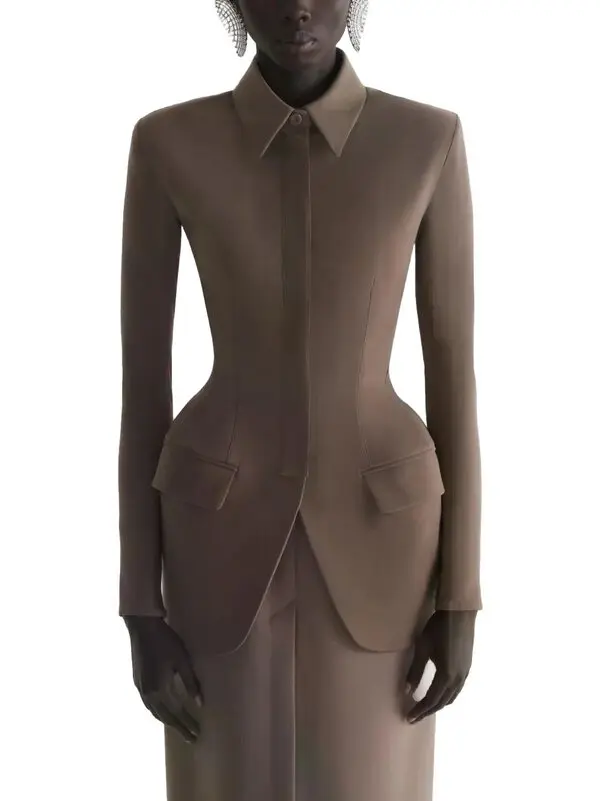 MUGLER Hourglass Jacket - Brown