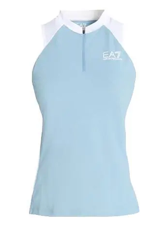 EA7 T-shirt In Light Polyester And Elastane - Blue