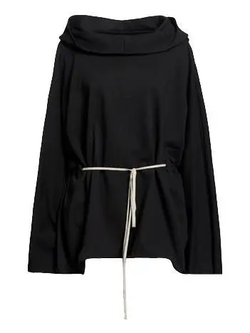 Rick Owens Cotton Jersey Hooded Sweatshirt - Black