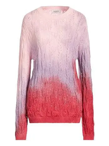 LANEUS Crochet-knit Tie-dyed Cotton Sweater - Pink