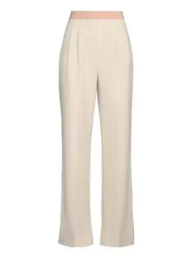 SEMICOUTURE Wide-leg Trousers With Slit Hemline - White
