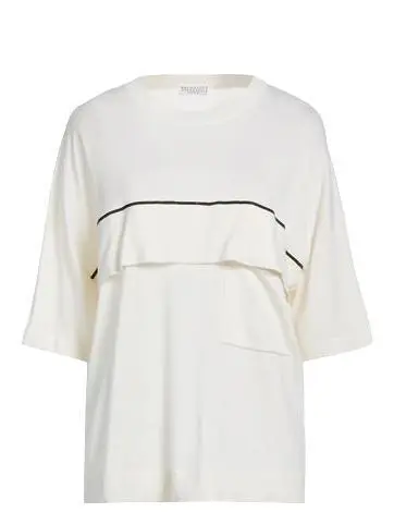 Brunello Cucinelli Cashmere And Silk Knit Sweater - Ivory