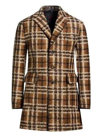 BOB Single-breasted Tartan Coat - Beige