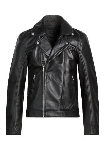 Bolongaro Trevor Leather Biker Jacket - Black