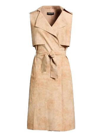 Chiara Boni La Petite Robe Sleeveless Trench Coat In Stretch Jersey - Sand