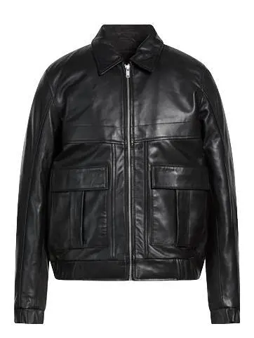 Bolongaro Trevor Pebbled-leather Biker Jacket - Black