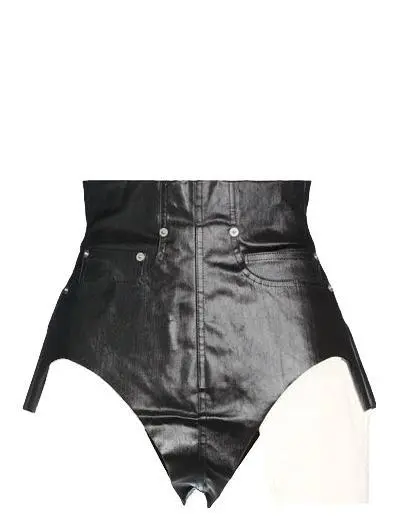 Rick Owens Coated Denim Hot Pants - Black