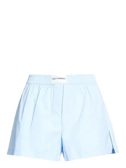 DES_PHEMMES Woven High-waisted Shorts With Brand Logo - Blue
