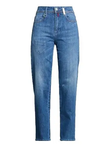 High Waisted Boyfriend Jeans - Blue