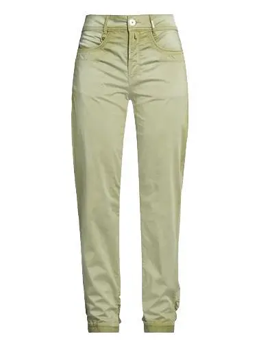 High Tapered Trousers With Designer Plaque - Green