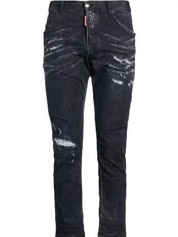 Dsquared2 Tapered Jeans With Leather Detailing - Black