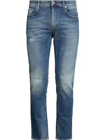 DEPARTMENT 5 Tapered Jeans In Distressed Denim - Blue