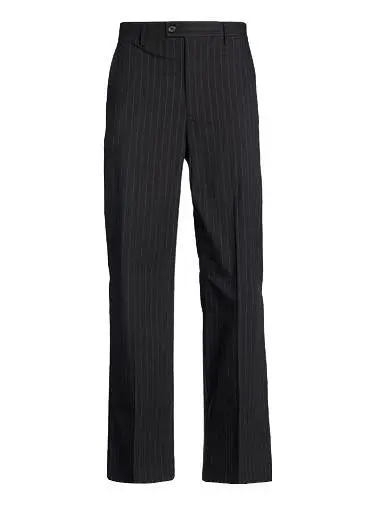 DEPARTMENT 5 Tailored Pinstriped Wide Leg Pants - Black