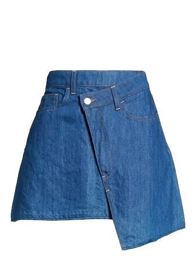 DEPARTMENT 5 Flared Denim Wrap Skirt - Blue