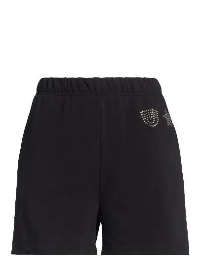 CHIARA FERRAGNI Cotton Blend Athletic Shorts - Black